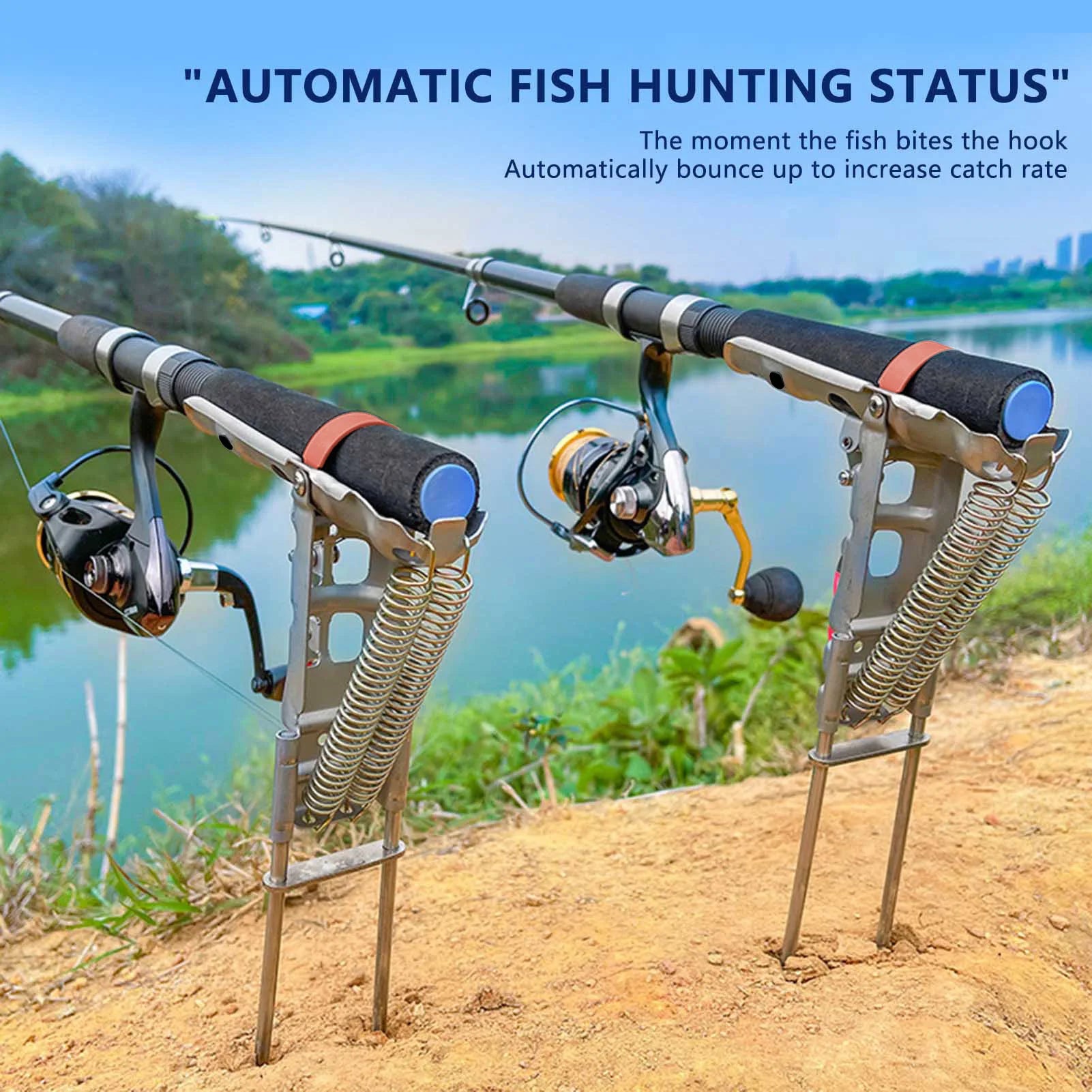 Automatic Spring-Loaded Fishing Rod Holder Stainless Steel – pricklypathsupply